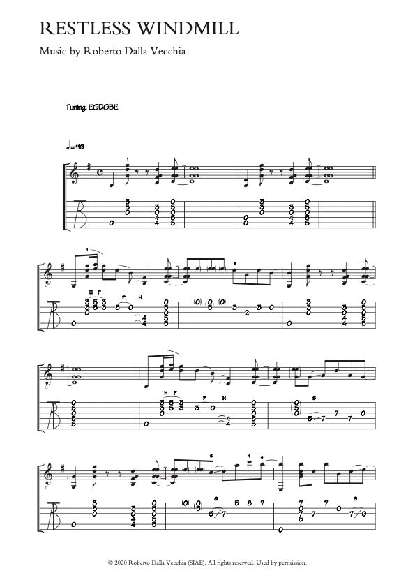 Acoustic Guitar Tablatures & Flatpicking Tabs – Roberto Dalla Vecchia ...